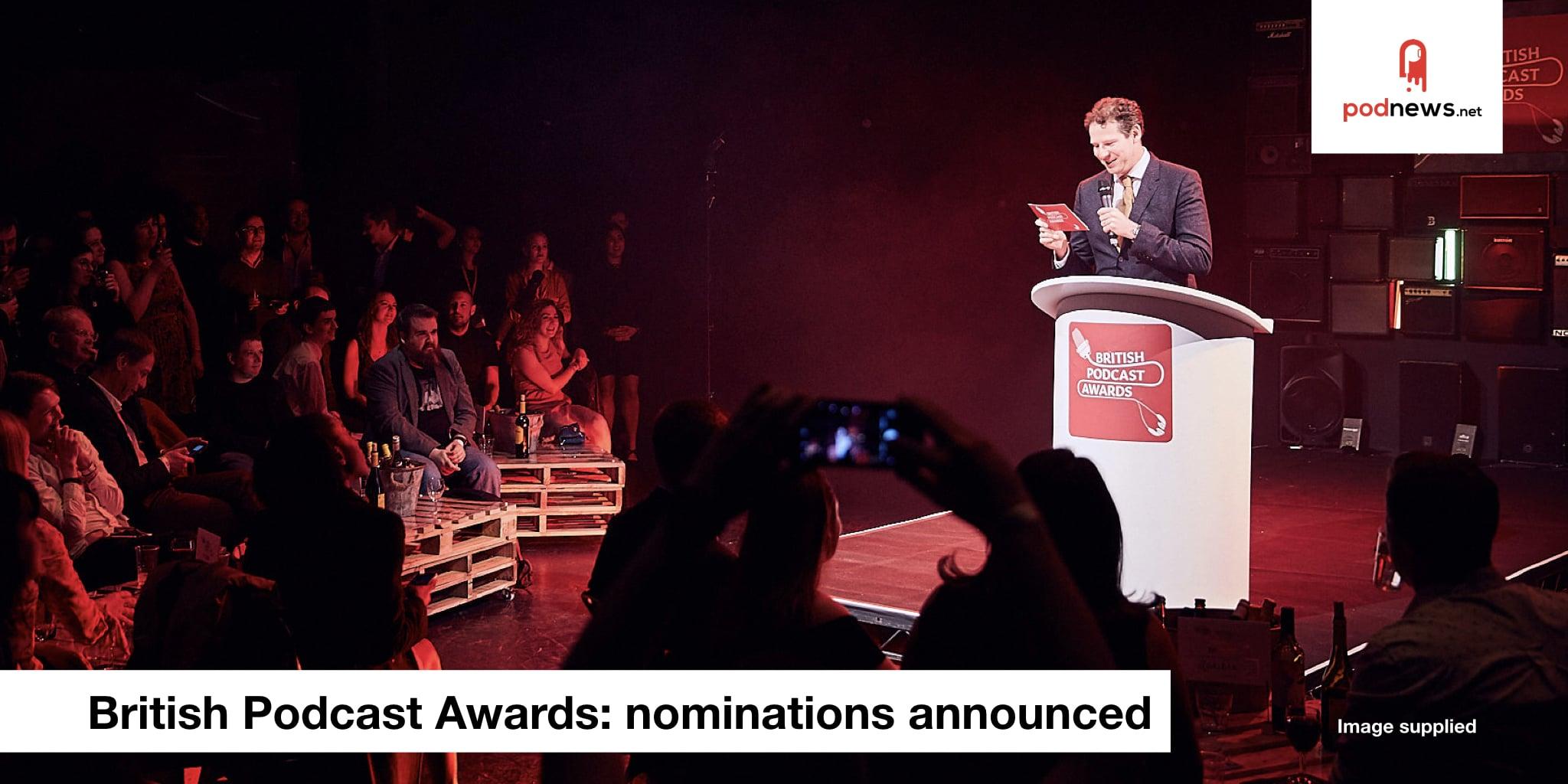 British Podcast Awards: nominations announced