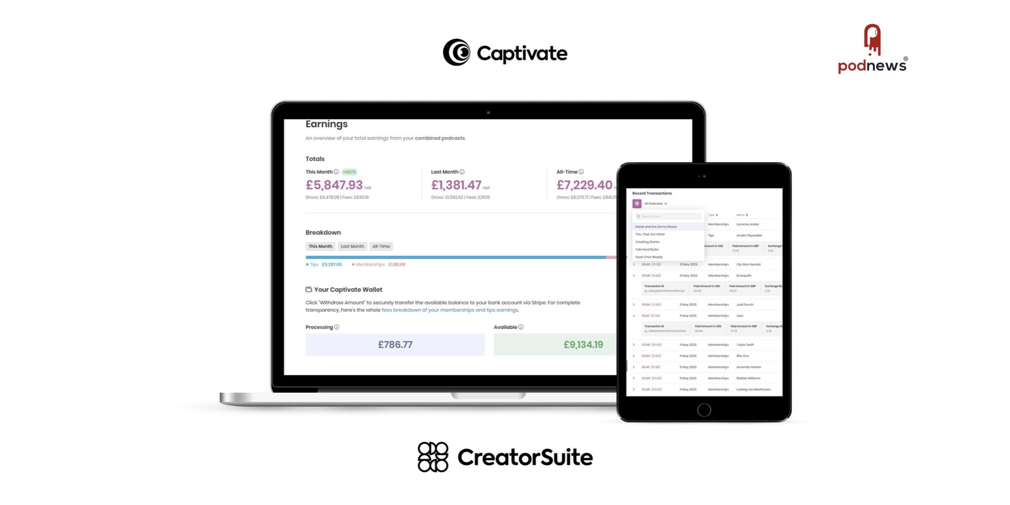 Captivate announces major update and monetisation functionality to support podcast creators
