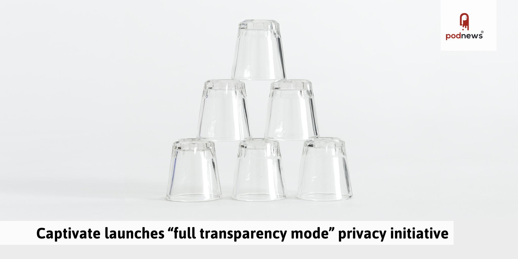 Captivate launches a 'full transparency mode' privacy initiative