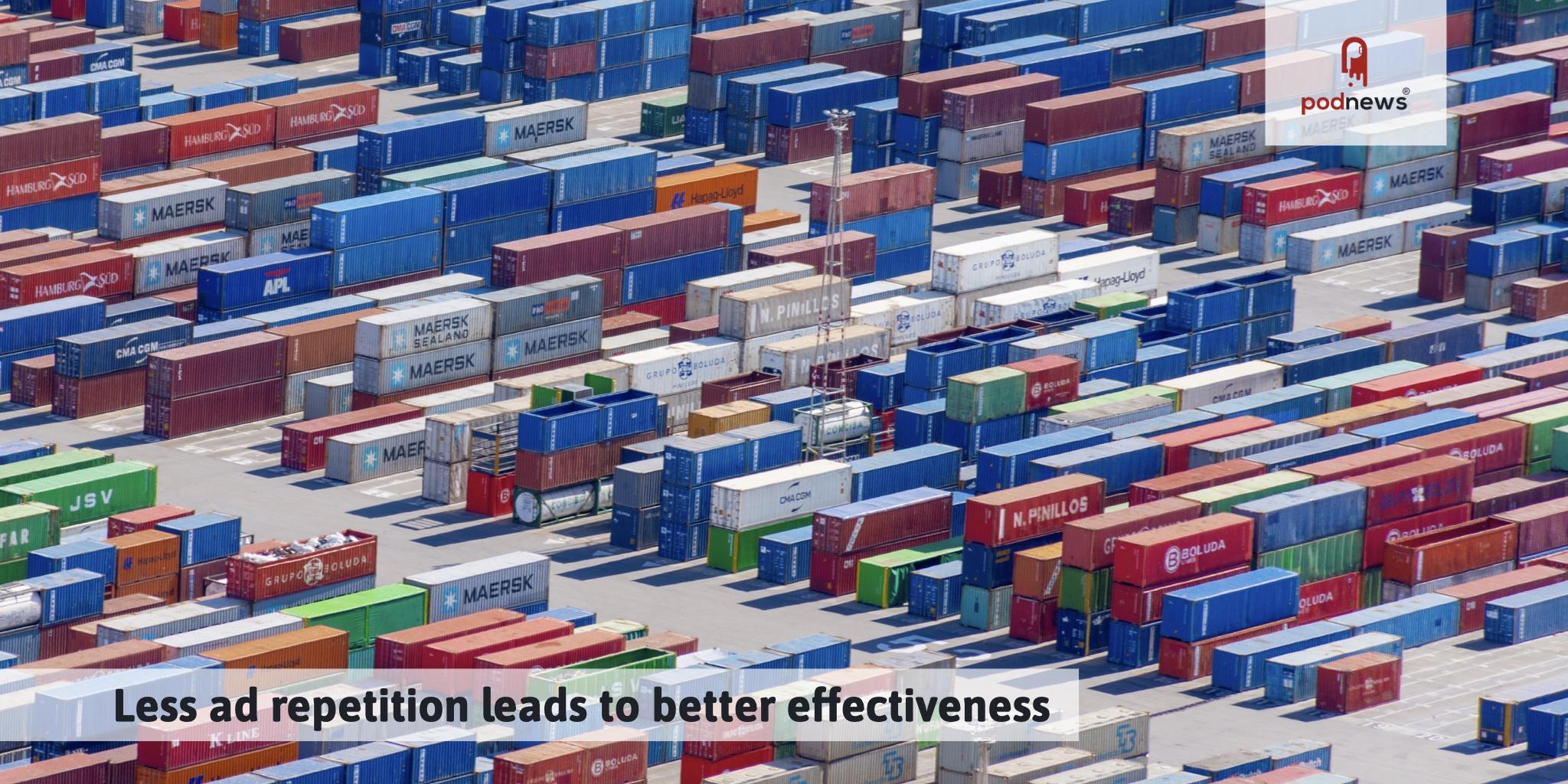 Less ad repetition leads to better effectiveness