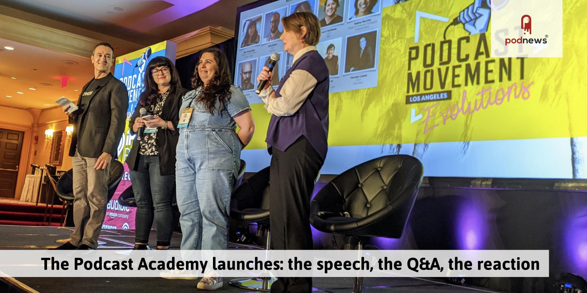 The Podcast Academy launches: the speech, the Q and A, the reaction