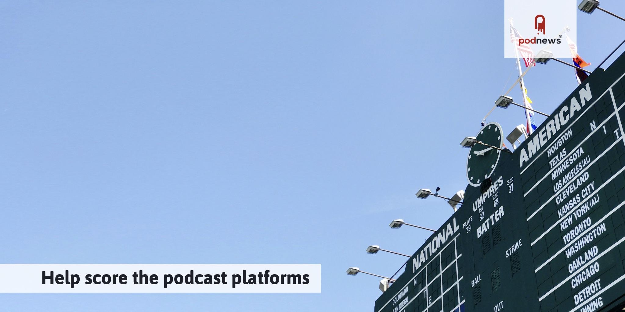 Help score the podcast platforms