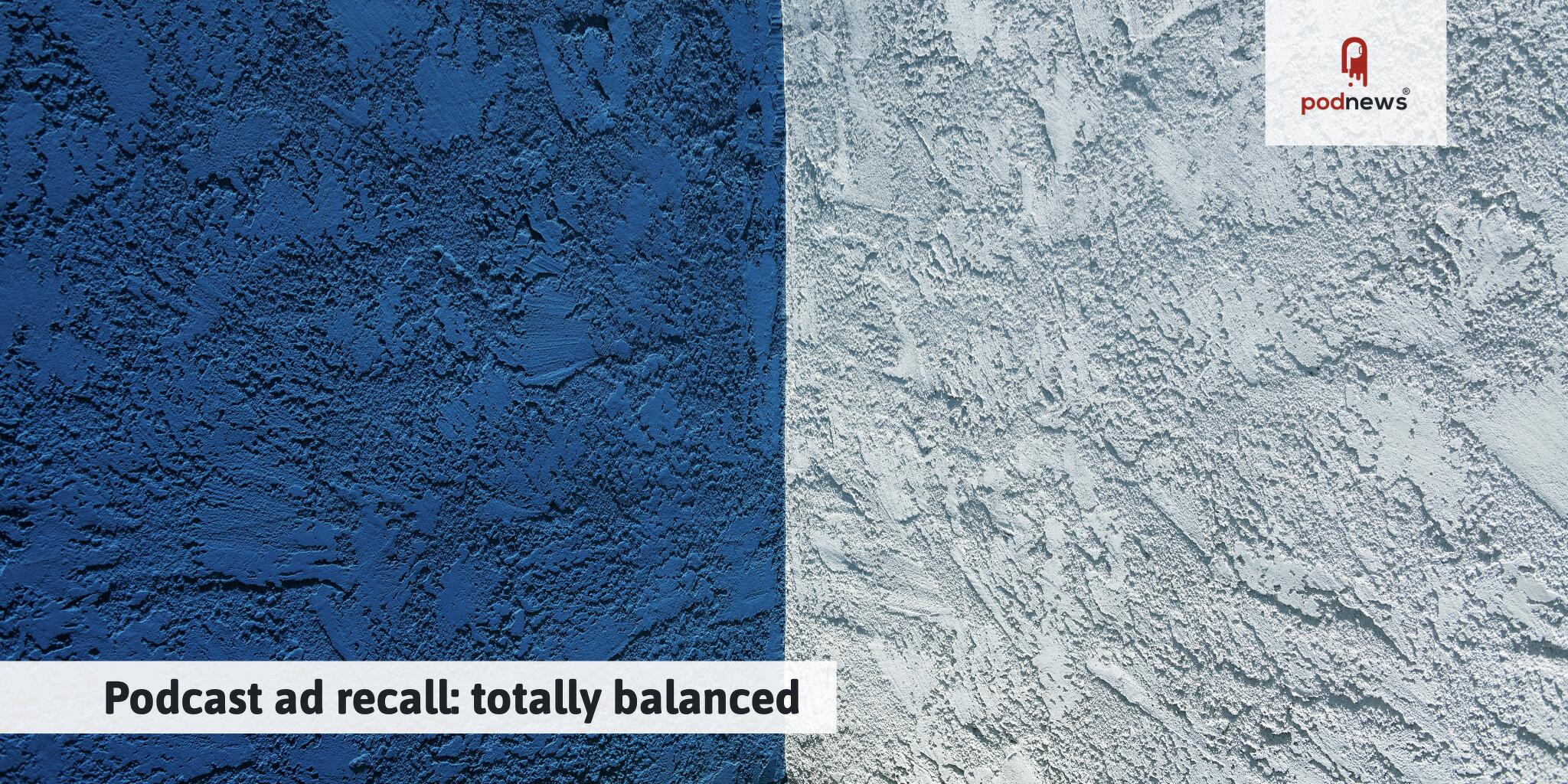 Podcast ad recall: totally balanced