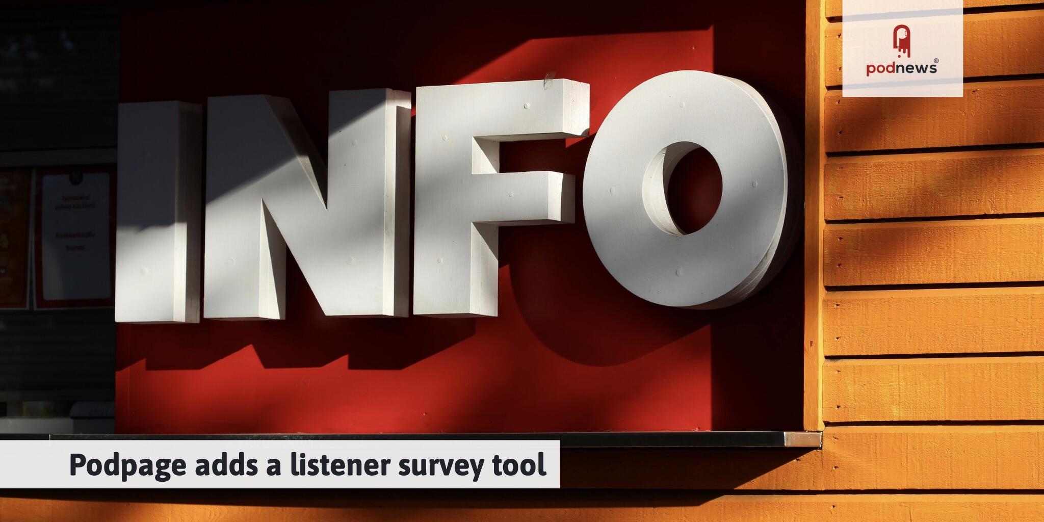 Podpage adds a listener survey tool