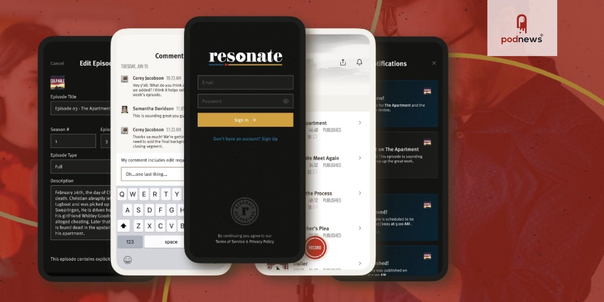 Resonate launches an iPhone app to make podcasting easier for its clients